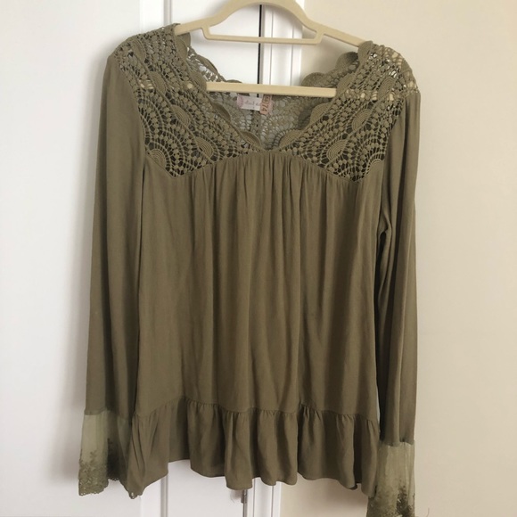 Altar'd State | Tops | Altard State Blouse W Crocheted Lace Details ...